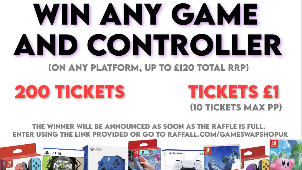 Enter Raffle to Win ANY GAME AND CONROLLER hosted by Game Swap Shop UK