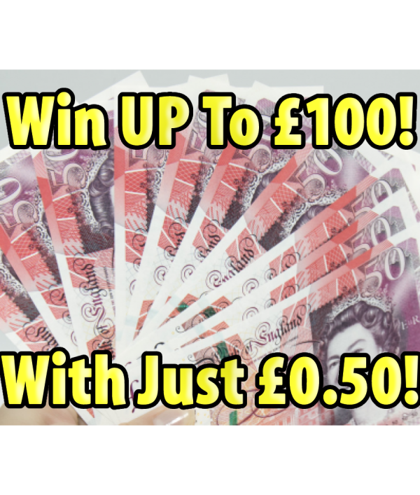 Enter Raffle to Win Win Up to £100 With 50P hosted by Jerd raffles