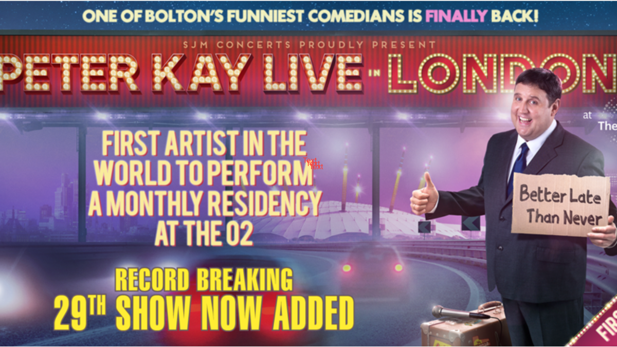 Enter Raffle to Win 2 Tickets to Peter Kay hosted by Joao Da Mata