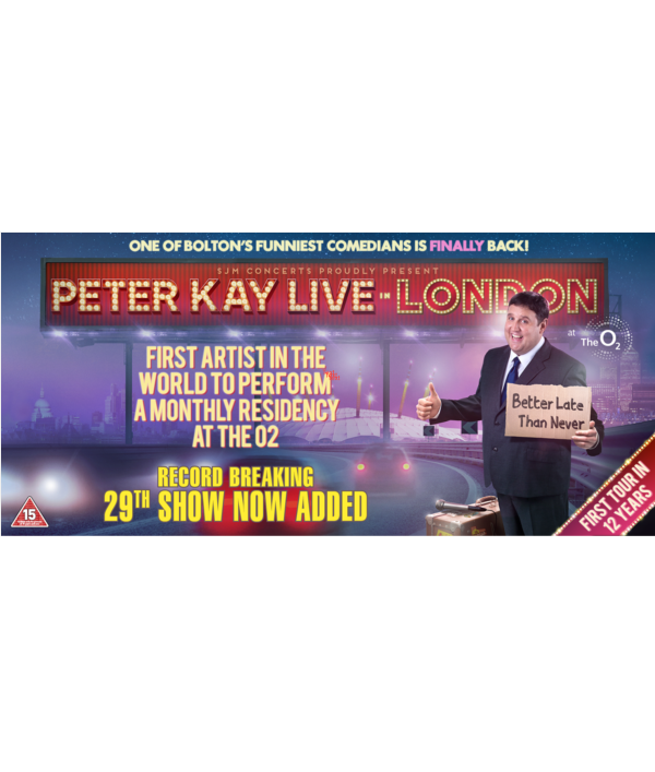 Enter Raffle to Win 2 Tickets to Peter Kay hosted by Joao Da Mata