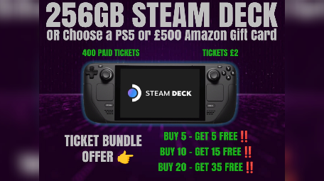 Enter Raffle to Win 256GB STEAM DECK hosted by Game Swap Shop UK