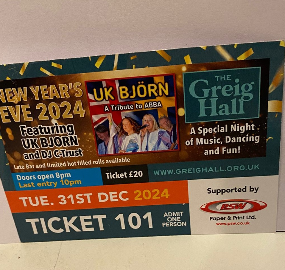 Enter Raffle to Win Greig Hall Events Tickets hosted by Alcester Town ...