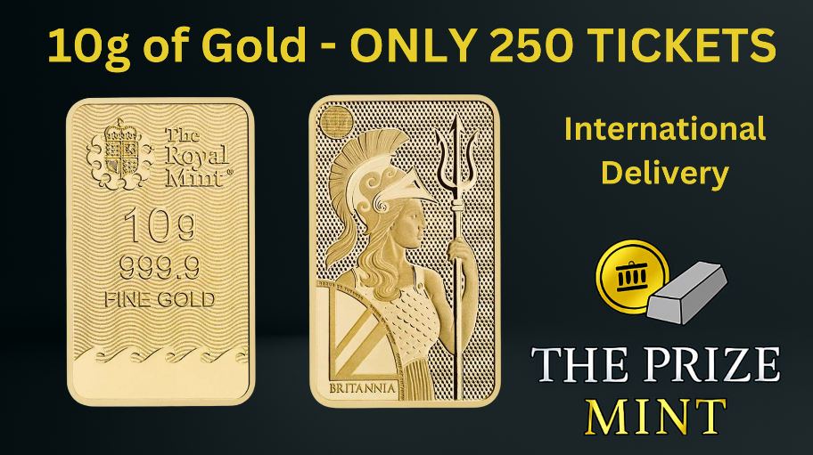 Enter Raffle to Win 10g Gold Bar - ONLY 250 Tickets! INT. Delivery ...